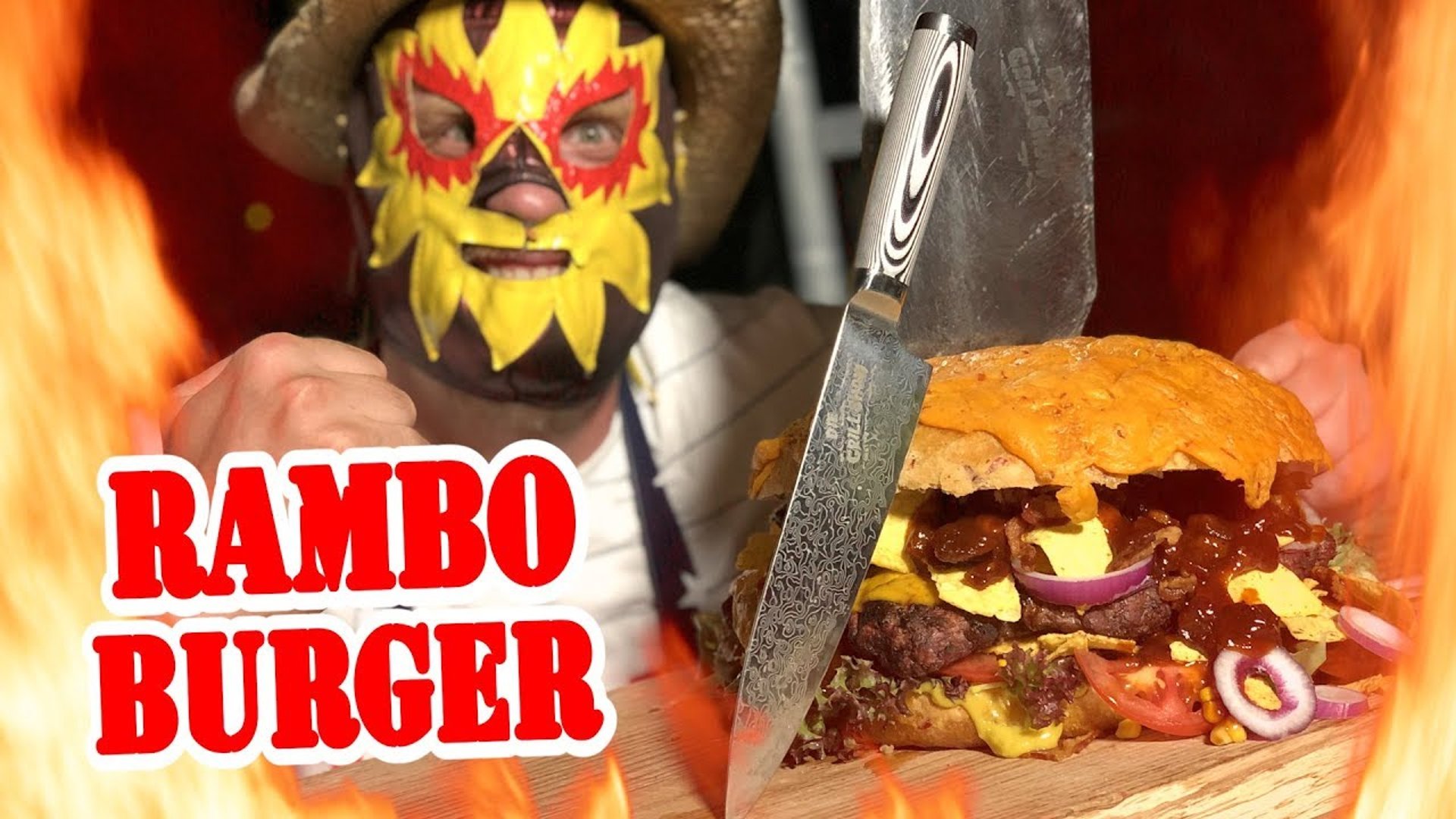 RAMBO BURGER - BBQ Grill Rezept Video - Die Grillshow 190 • Rocket Beans TV